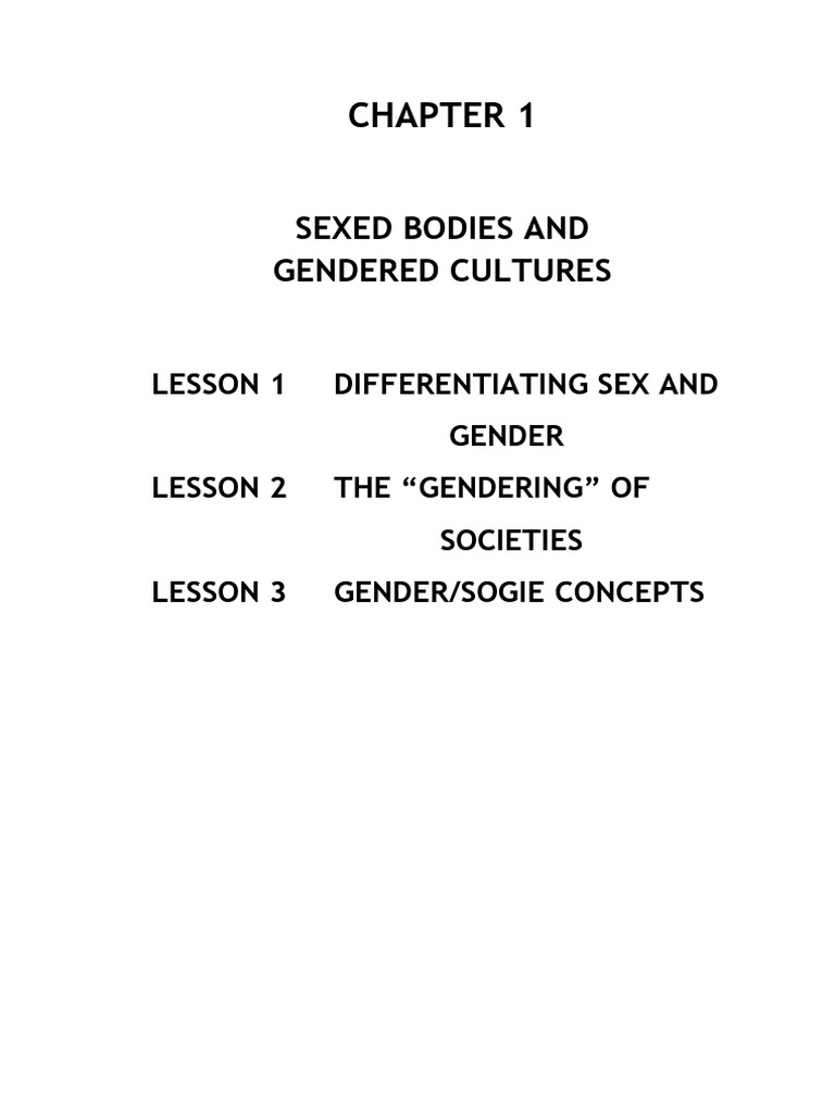 Lesson 1 Differentiating Sex and Gender | PDF | Gender | Gender Studies
