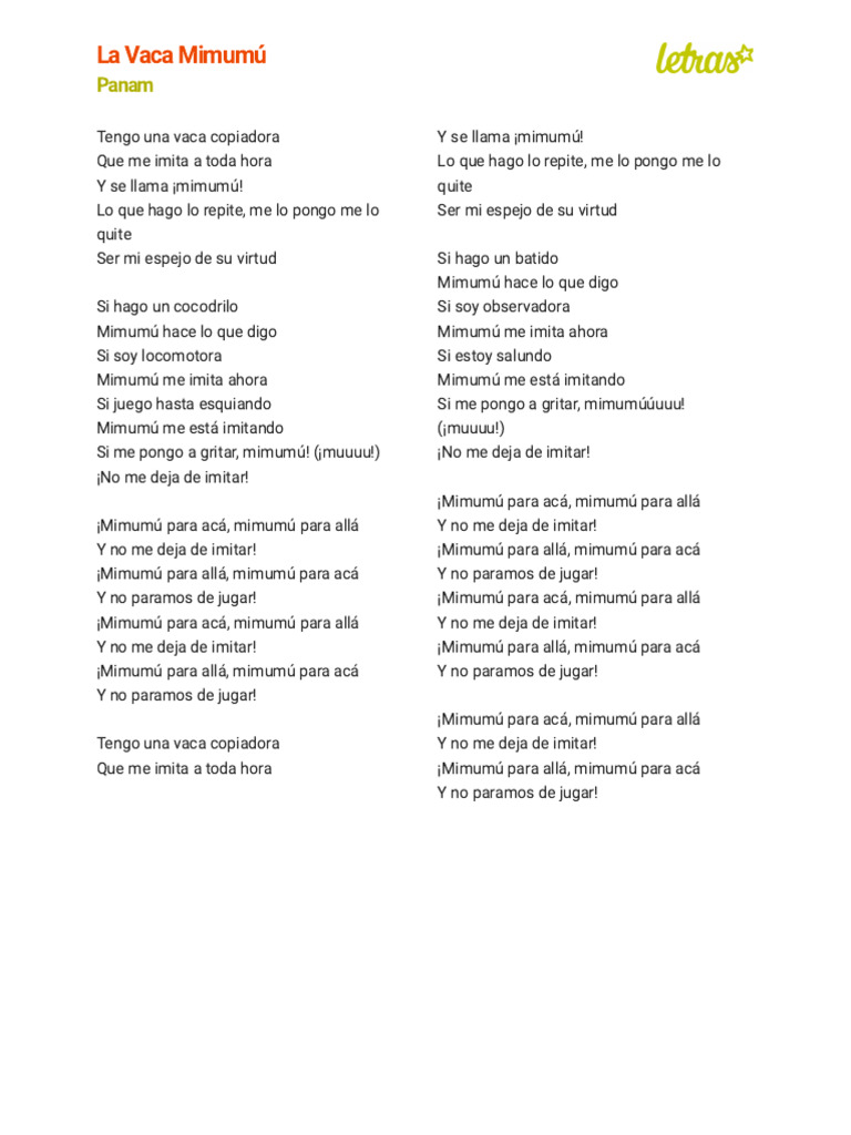 LA VACA MIMUMÚ - Panam (Impresión) | PDF