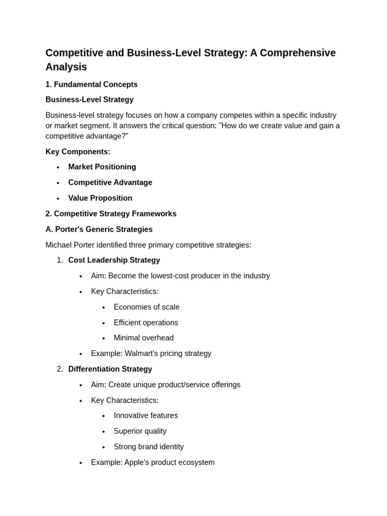 Competitive and Business | PDF | Strategic Management | Competitive ...