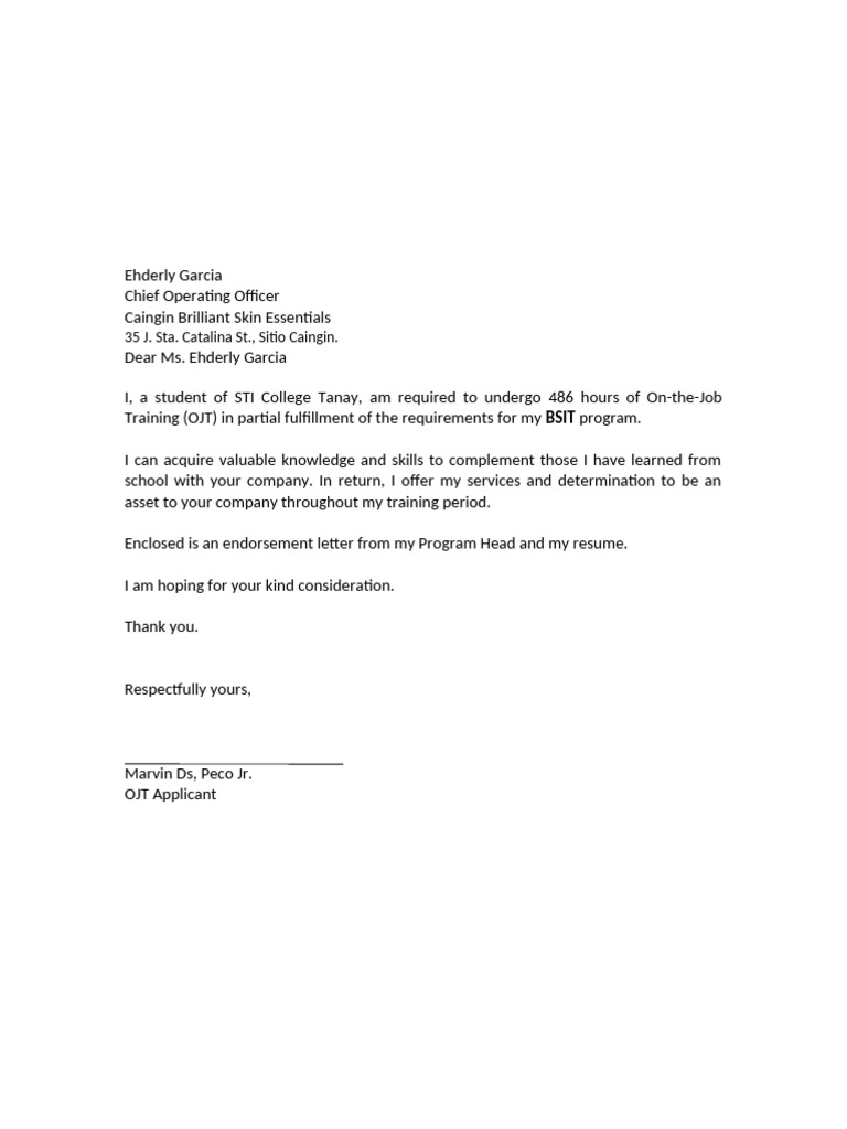 Application Letter MJ Peco | PDF