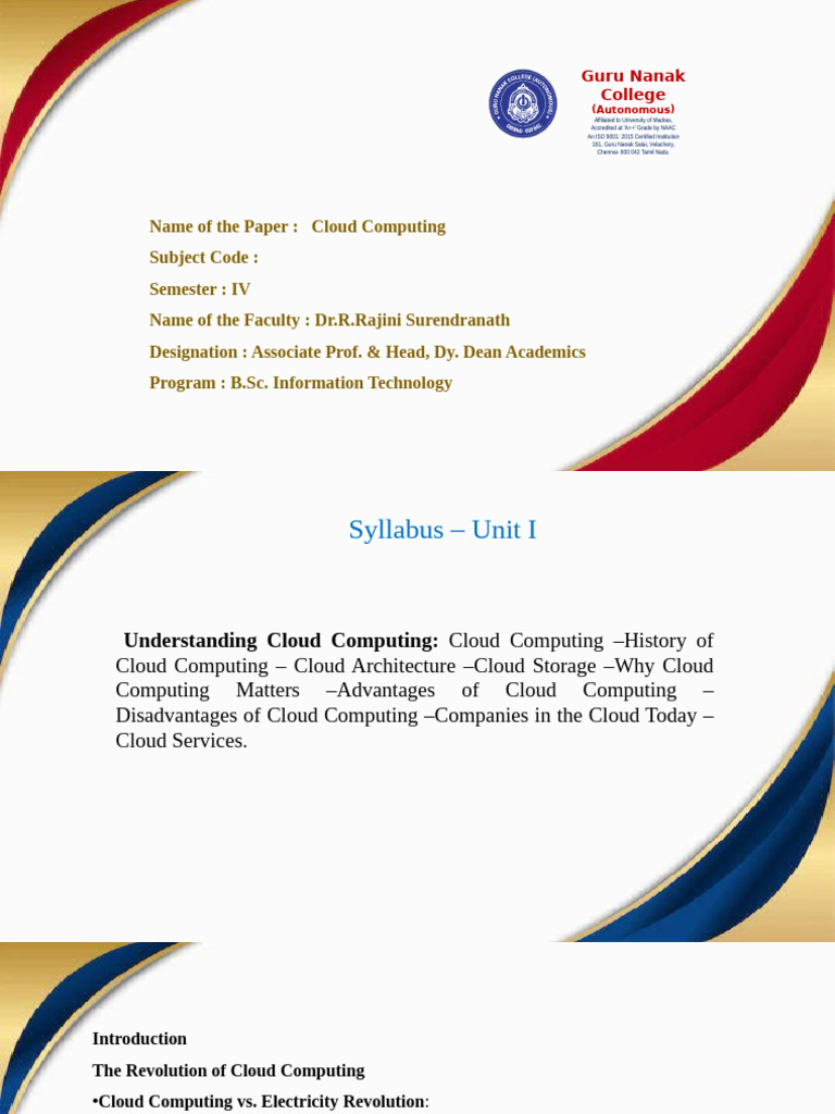 Cloud Computing Unit 1 6-12-24 | PDF | Cloud Computing | Peer To Peer