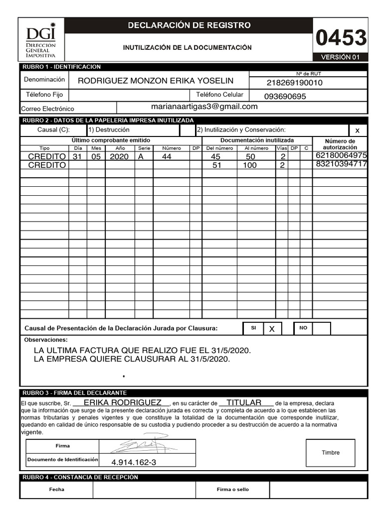 Form 0453 | PDF