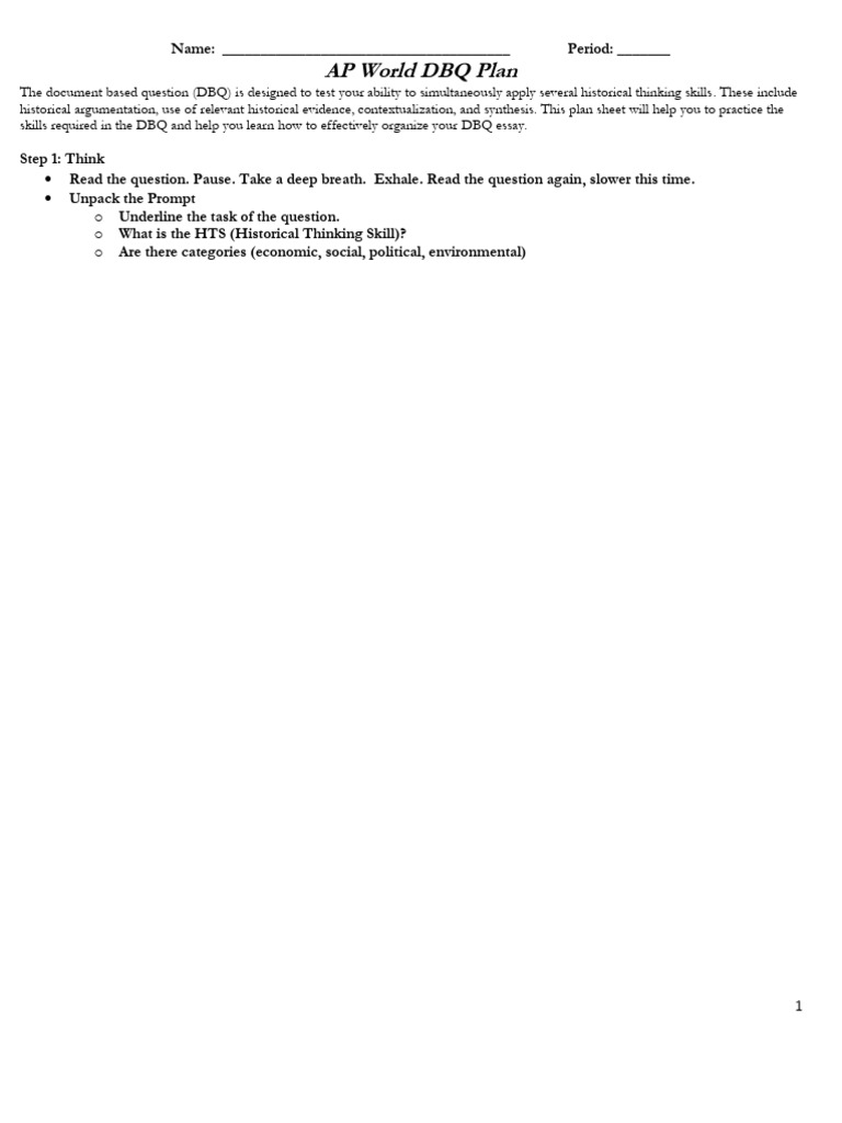 dbqorganizer | PDF | Question | Cognition