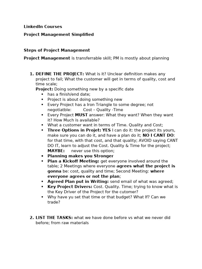 Project Management Simplified Guide | PDF