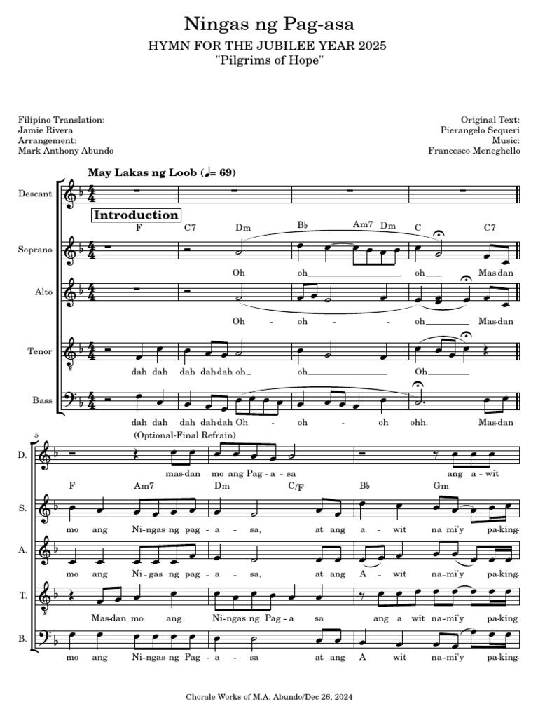 NINGAS NG PAG ASA SATB DESCANT Mark Anthony Merilles Abundo | PDF