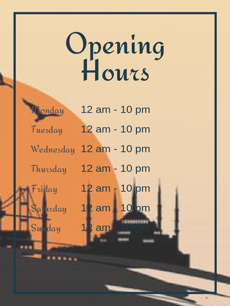 Weekly Opening Hours Schedule | PDF