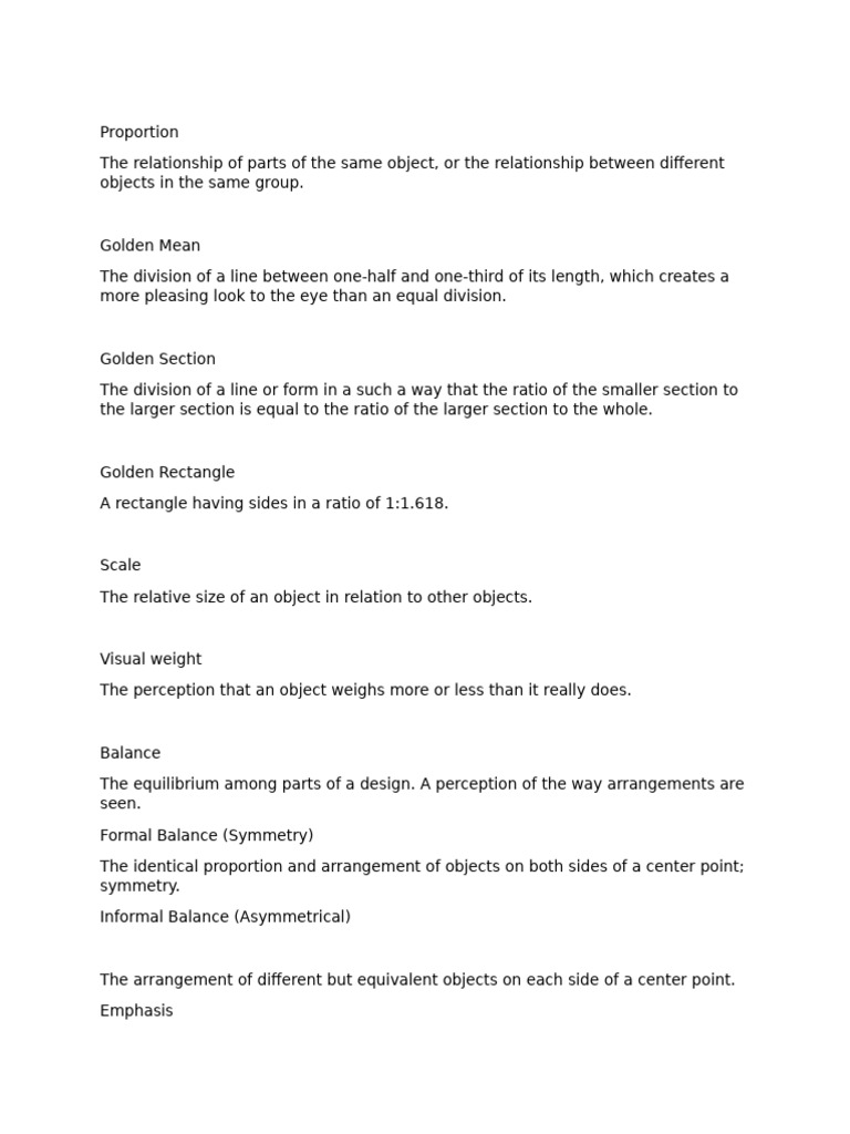 Principles of Design and Proportion | PDF