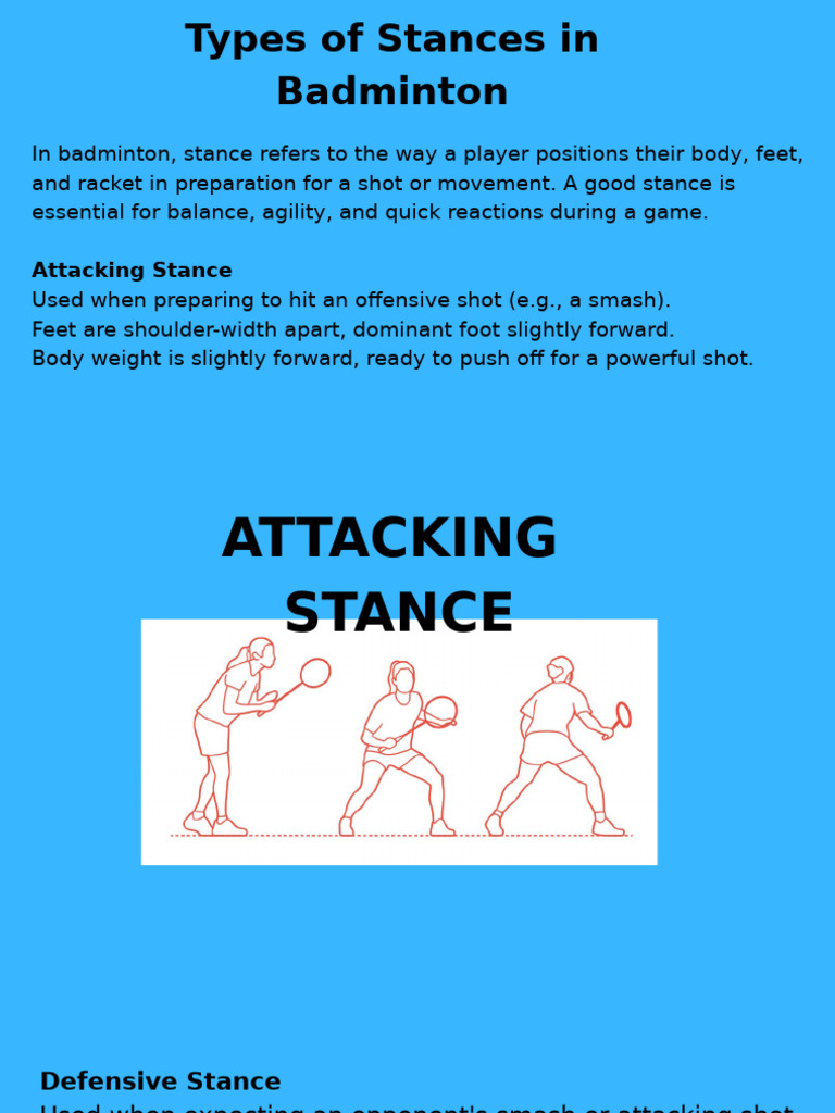 Different Types of Stance in Badminton | PDF | Sports | Athletic Sports