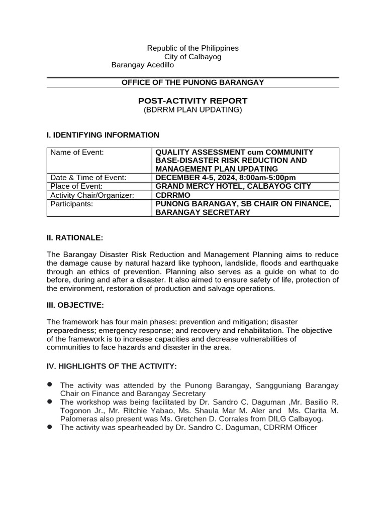 Acedillo | PDF | Emergency Management | Risk Management