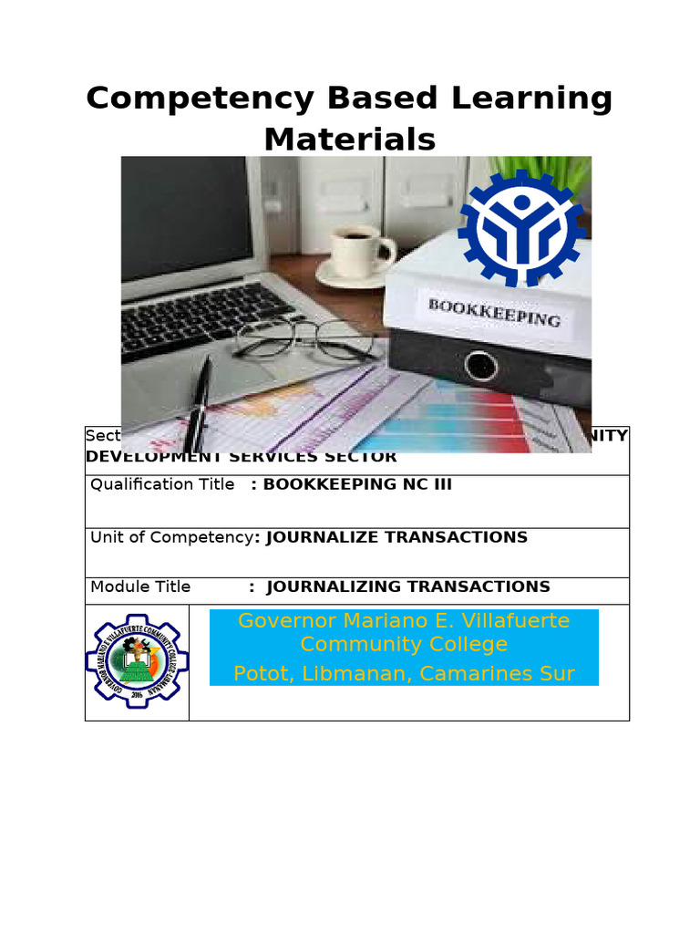 1. CORE- CBLM BOOKKEEPING | PDF | Debits And Credits | Bookkeeping