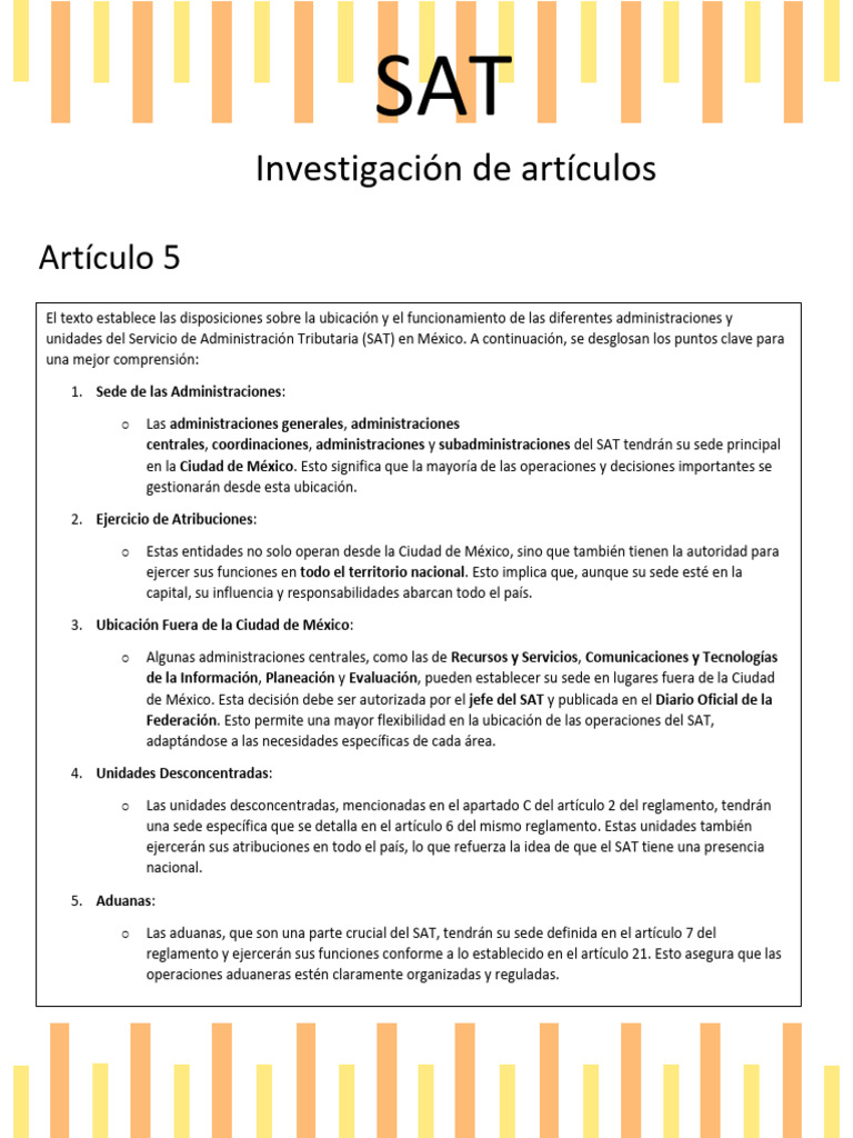 Estructura y Funciones del SAT en México | PDF