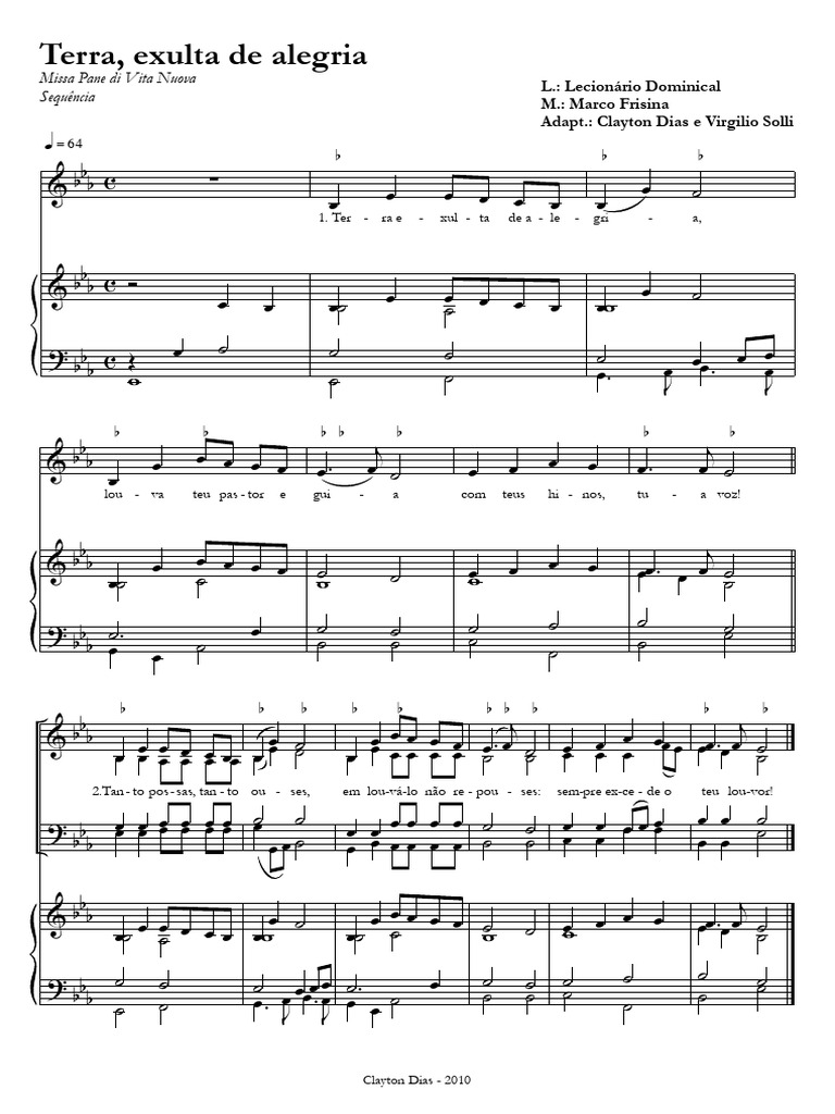 Partitura: Terra Exulta de Alegria | PDF | Eucaristia