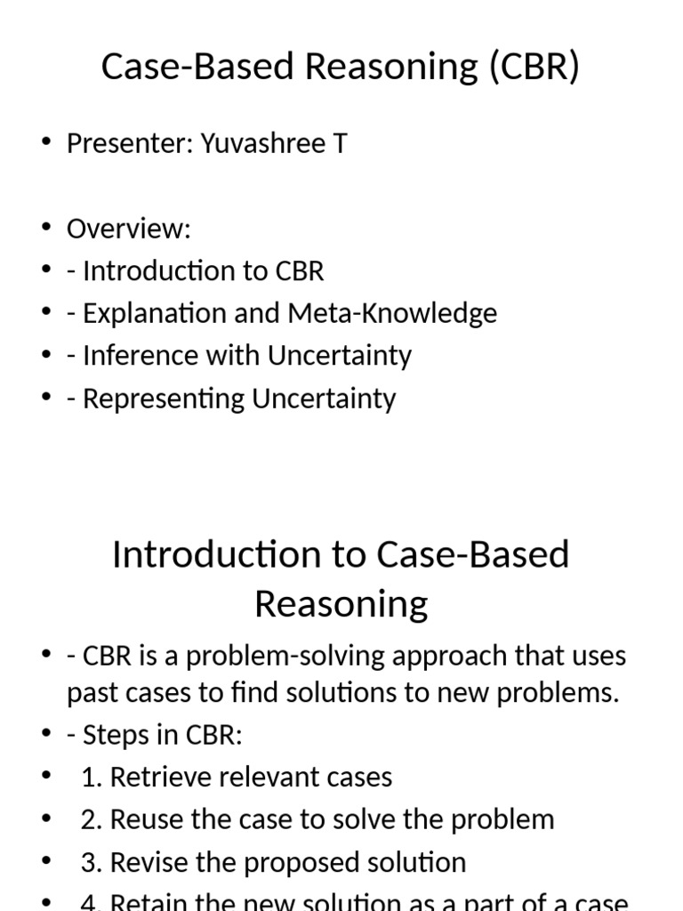 Understanding Case-Based Reasoning | PDF
