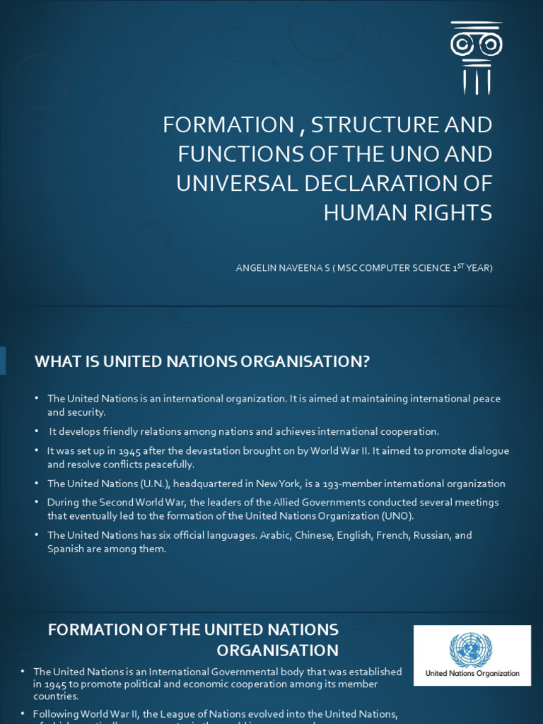 Formation, Structure and Functions of The Uno | PDF | United Nations ...