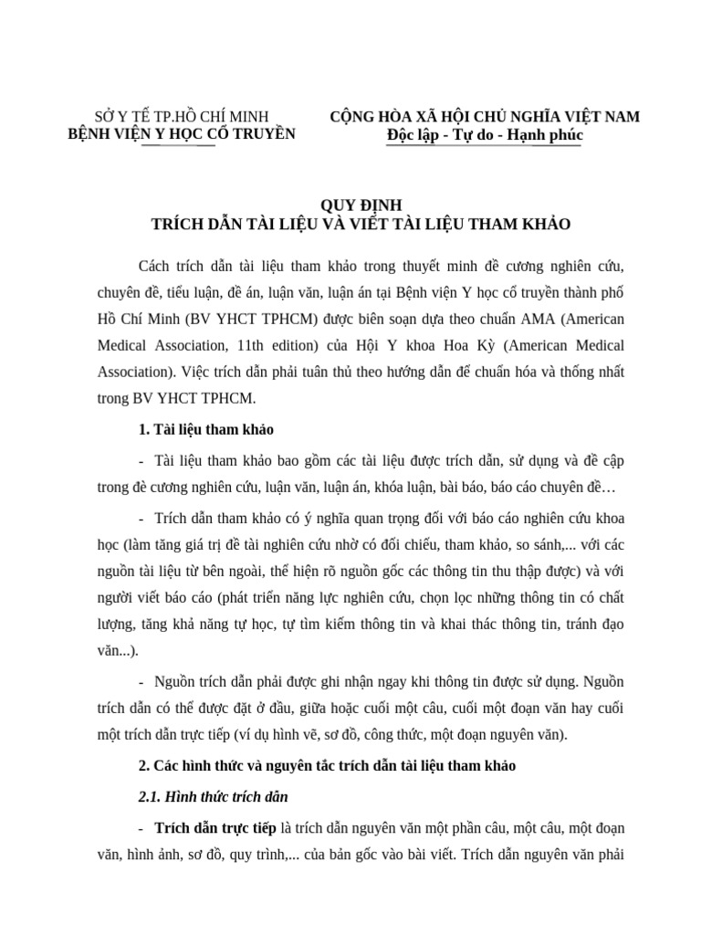 HD TRÍCH DẪN TLTK | PDF