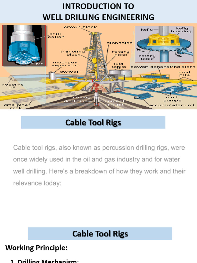 Drilling Eng. Intro. 1 | PDF | Drilling Rig | Oil Well