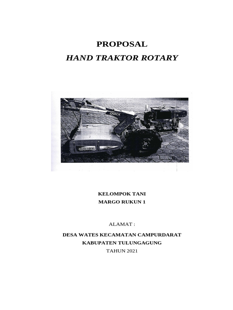Proposal Bantuan Hand Traktor 2021 | PDF