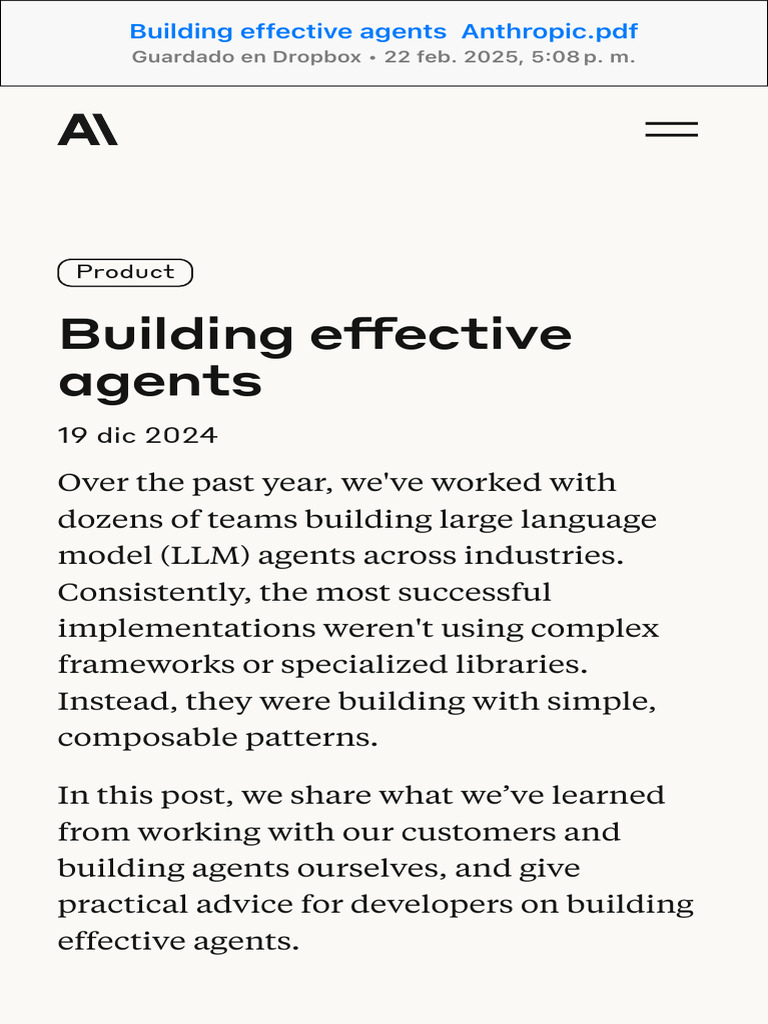 Building Effective Agents Anthropic | PDF | Parallel Computing ...