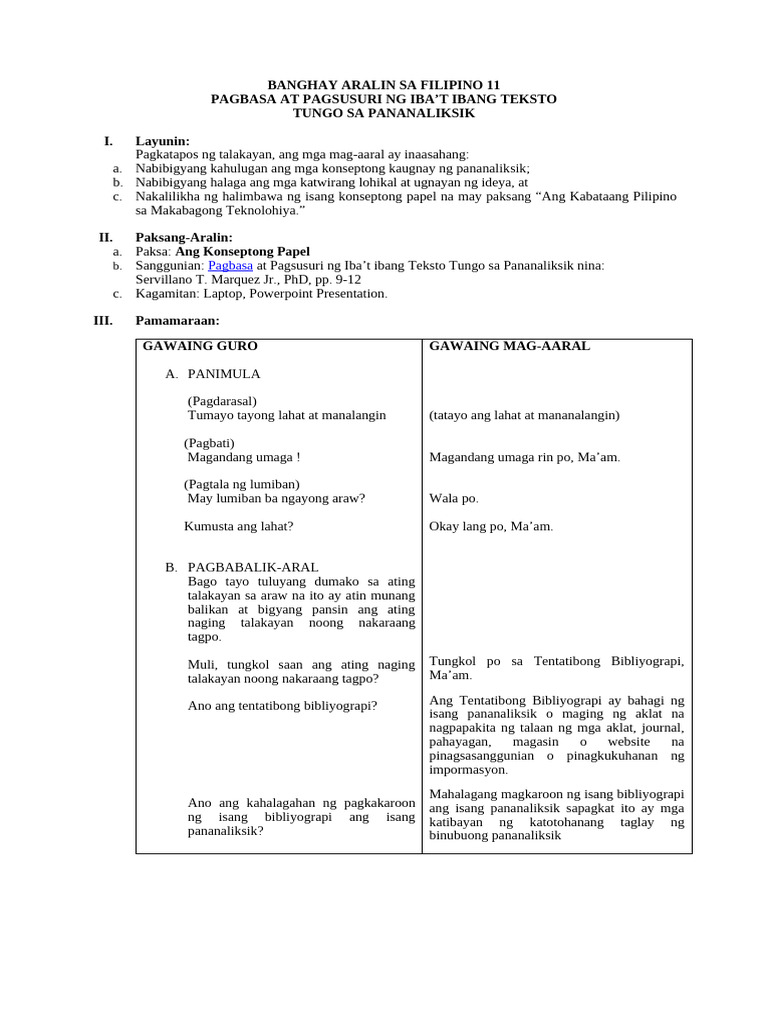 LESSON PLAN - Senior High | PDF