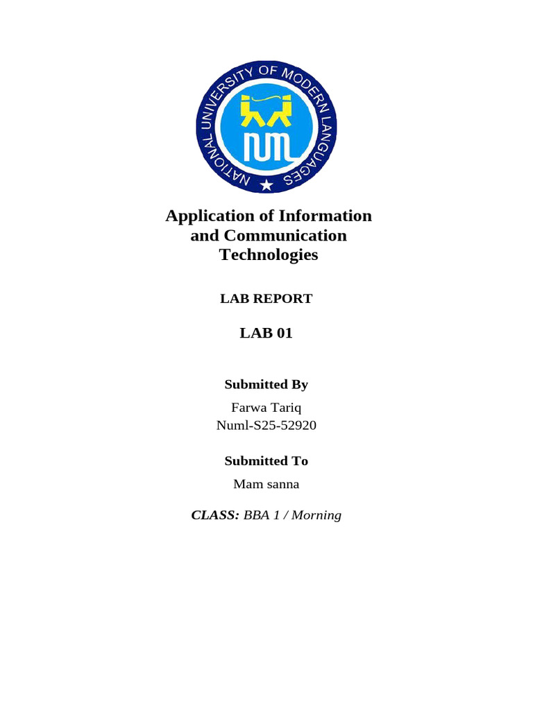 Template For Lab Report BBA | PDF