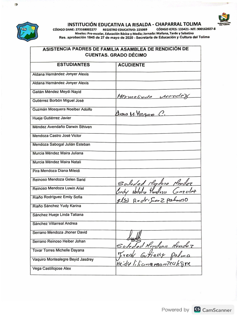 Asistencia Décimo | PDF