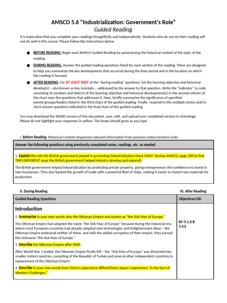 AMSCO_5.6_Guided_Reading | PDF | Egypt | Economies