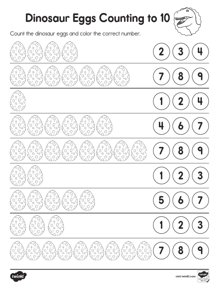 Dinosaur Eggs Counting to 10 | PDF