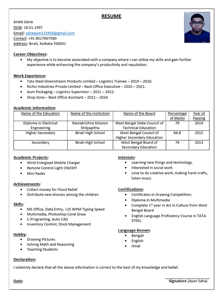 AYAN RESUME | PDF