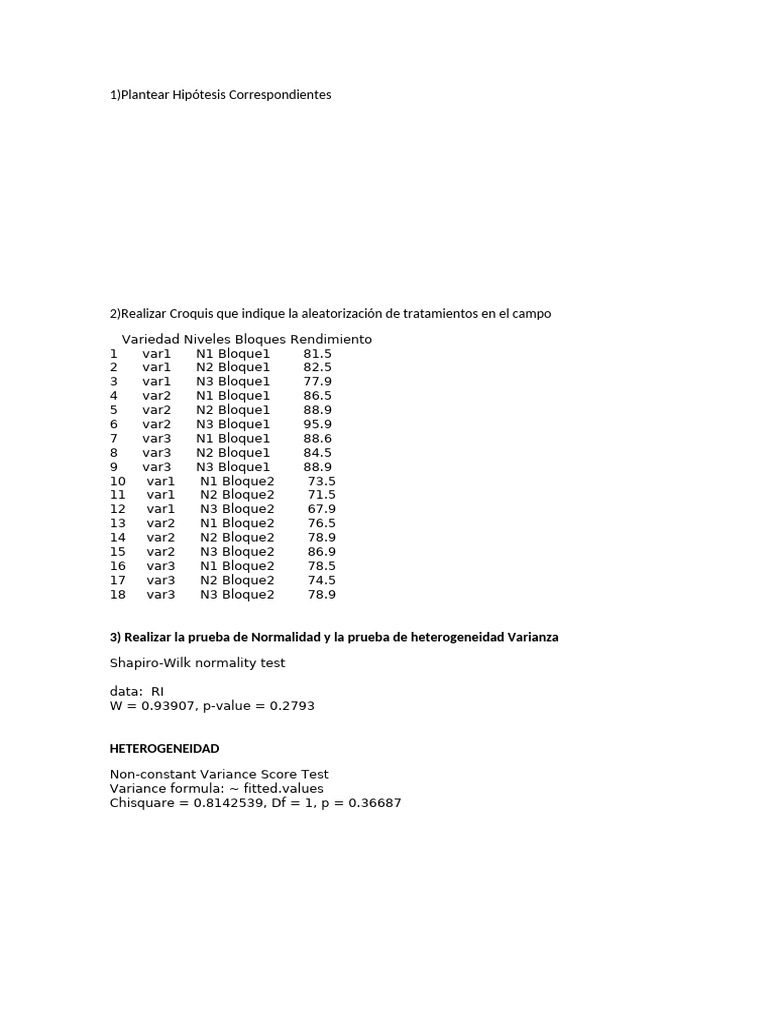 Examen DBCA Con Arreglo Factorial | PDF | Matemáticas Aplicadas
