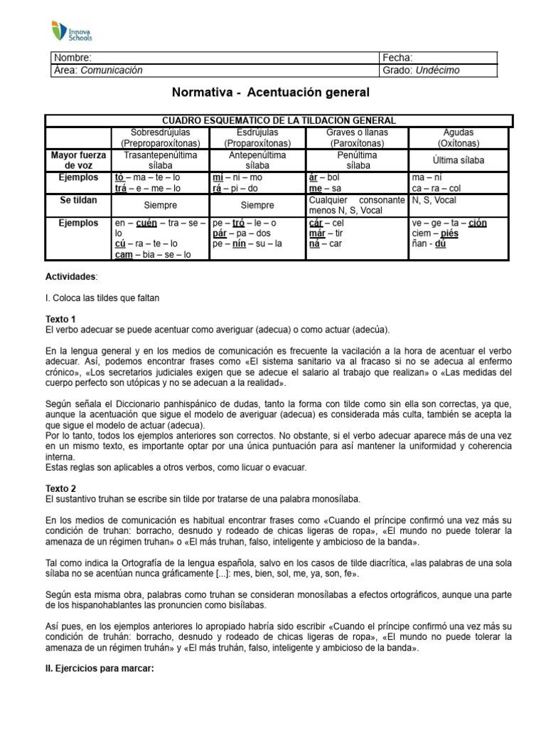 Normas de Acentuación en Español | PDF | Sílaba | Lingüística