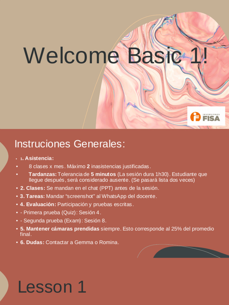 Basic 1 - Lesson 1 | PDF | Grabación de sonido