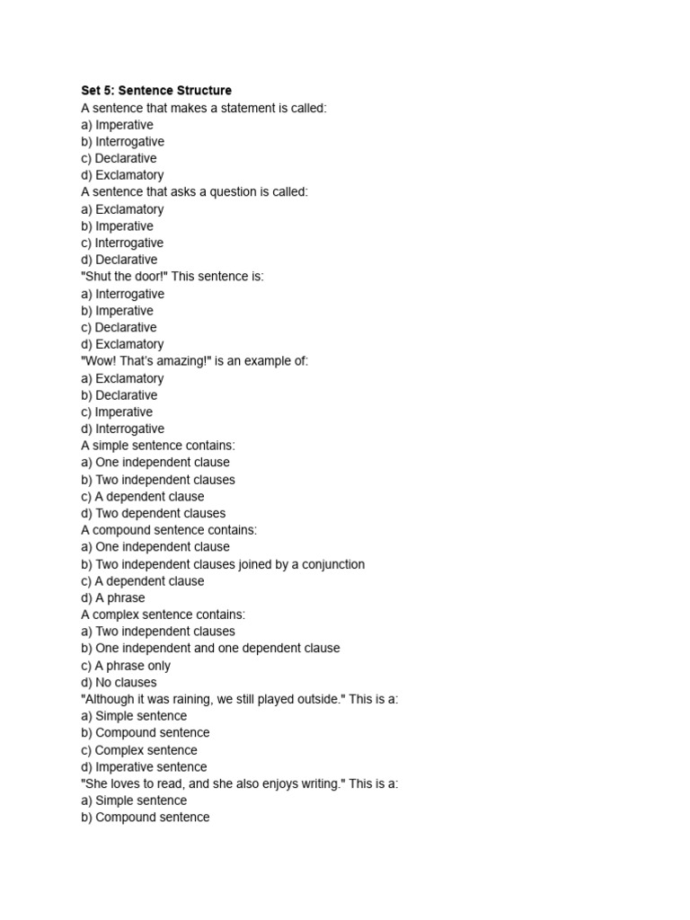 Understanding Sentence Structures | PDF