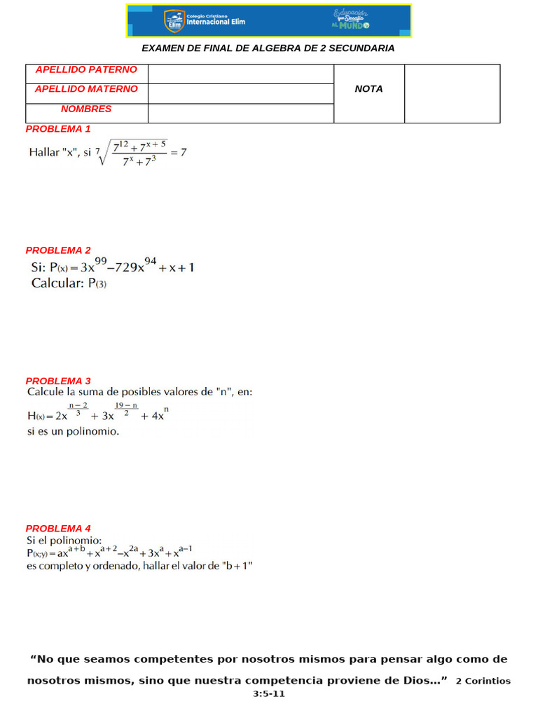 2do Algebra | PDF
