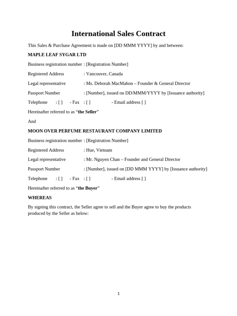 Contract Draft Assignment - Group | PDF | Prices | Payments