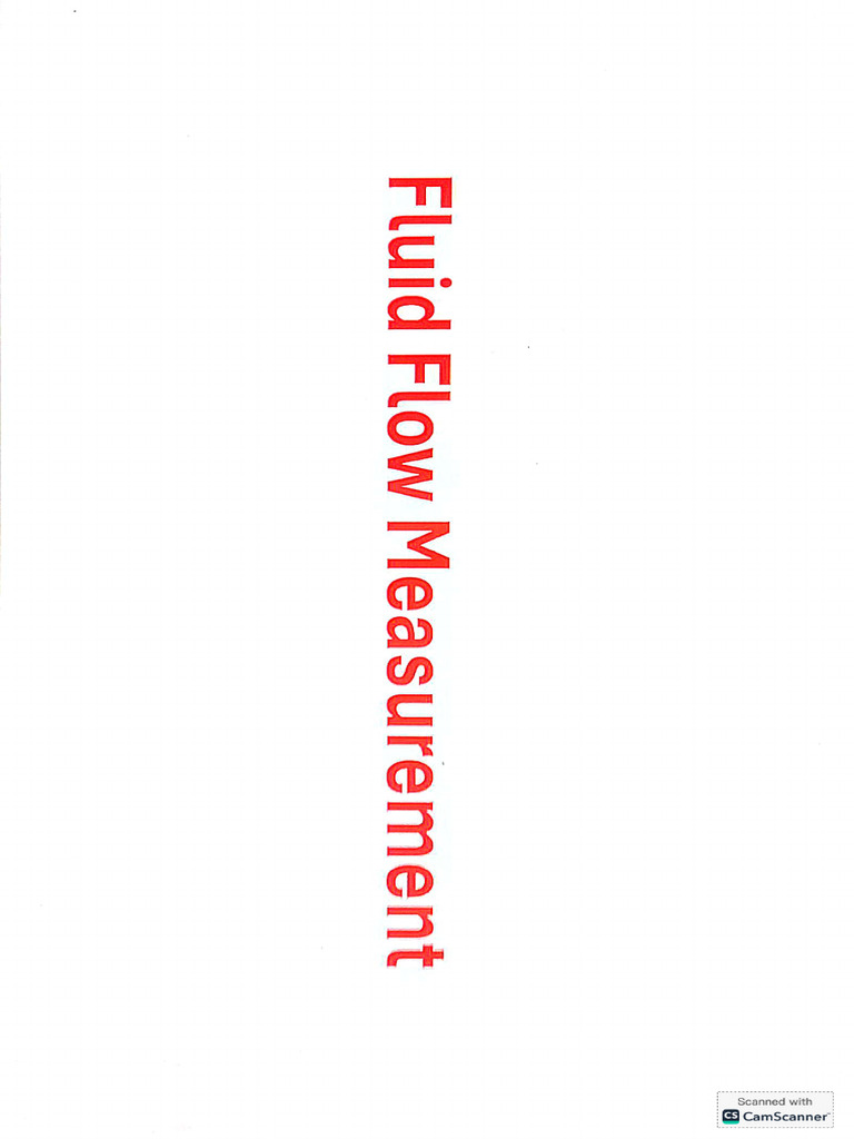 Fluid Flow Measurement | PDF