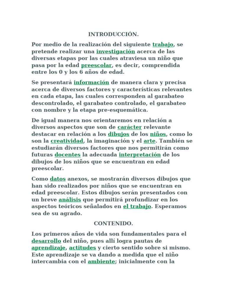 Etapas del Garabateo Infantil | PDF | Educación de la primera infancia ...