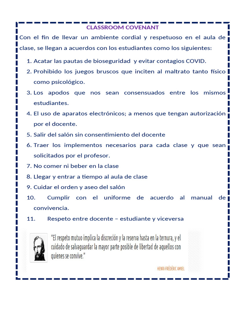 classroom covenant | PDF