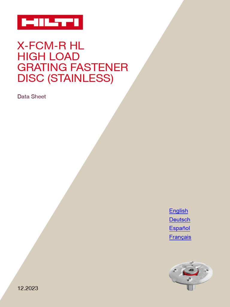 Stainless Steel Grating Fastener Data Sheet | PDF | Stainless Steel ...