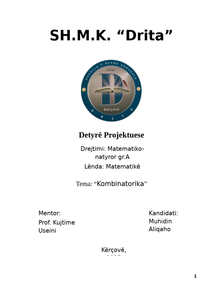 Detyra Projektuese 2025 | PDF