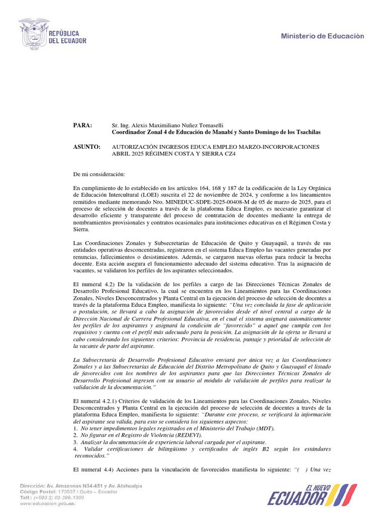 Mineduc Sdpe 2025 00535 M Ganadores de Educa Empleo Abril 2025 | PDF ...