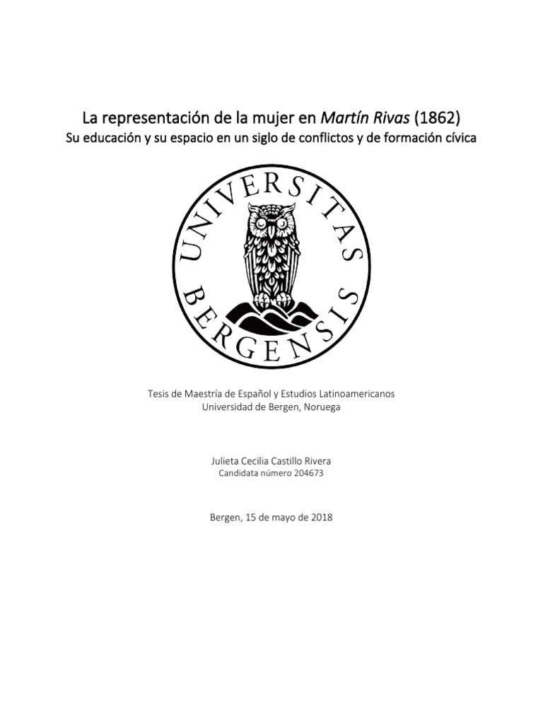 La Representaci N de La Mujer en Mart N Rivas 1862 | PDF | Chile | Conservatismo