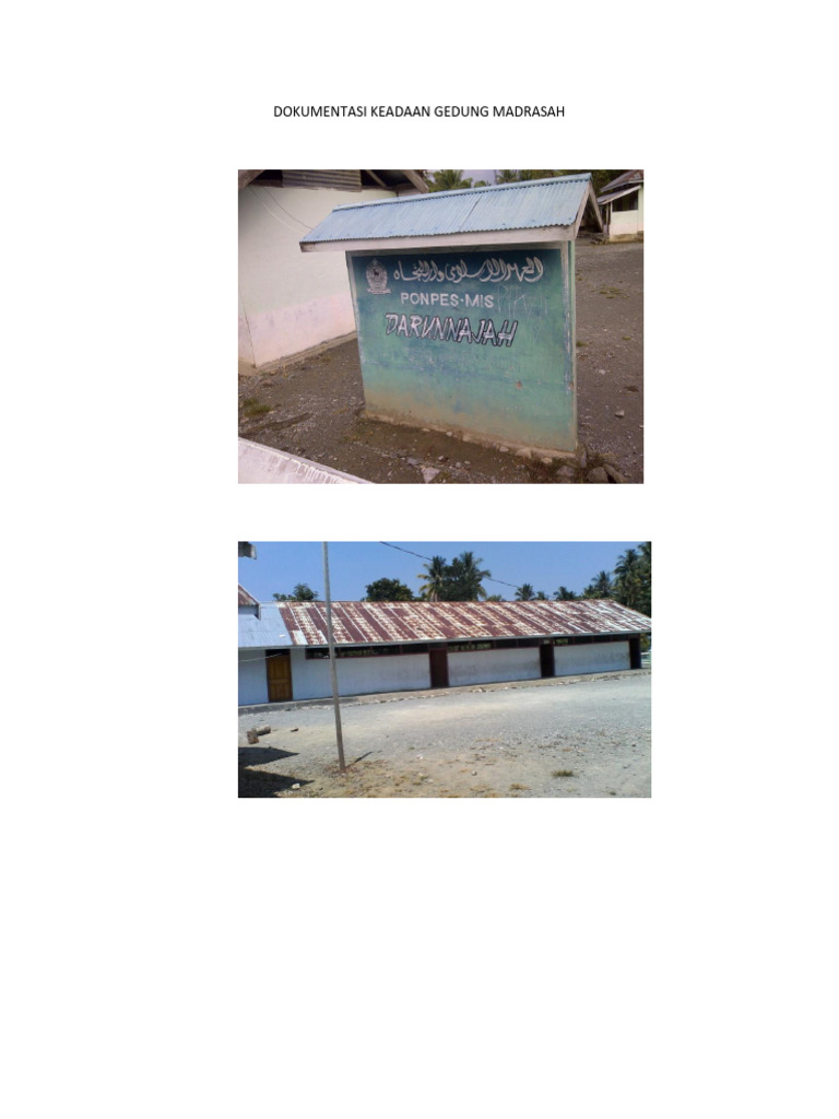 Dokumentasi Keadaan Gedung Madrasah | PDF