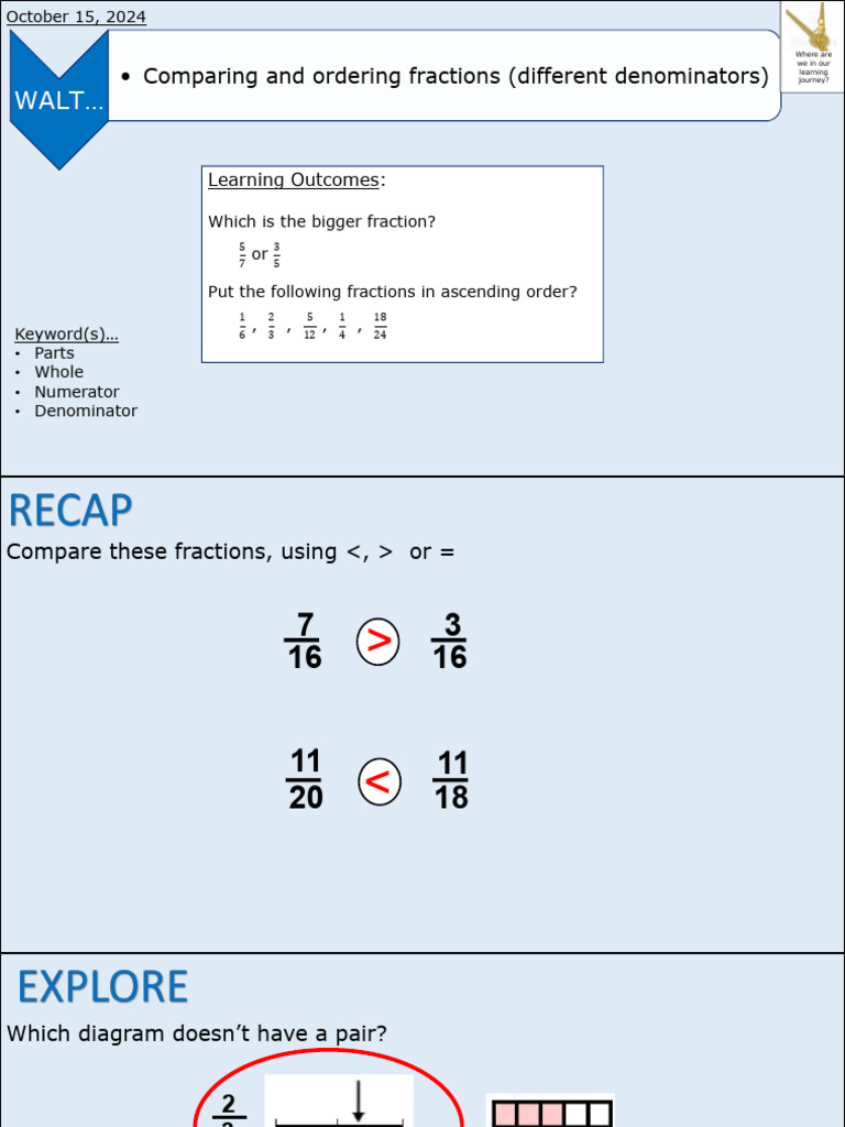 Ordering Fractions with Different Denominators | PDF | Arithmetic ...