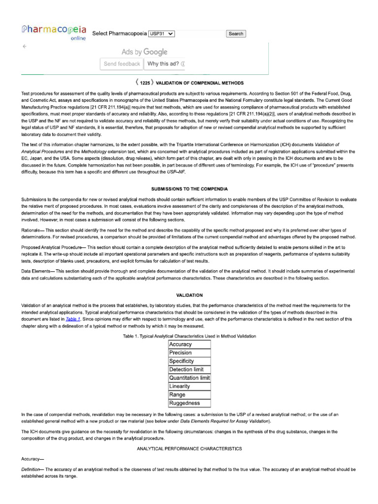 USP Validation 1225 | PDF