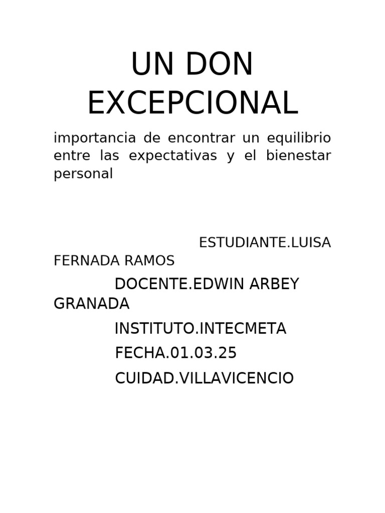 Un Don Excepcional Fer | PDF