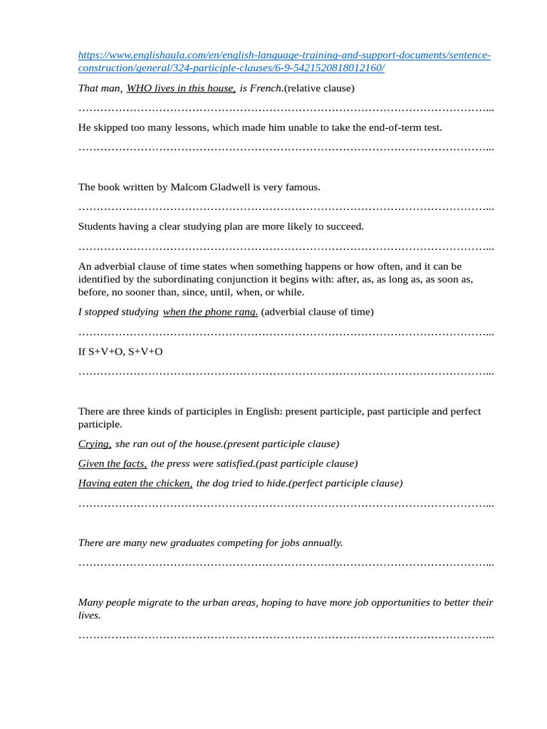 Sentence Structure Practice | PDF