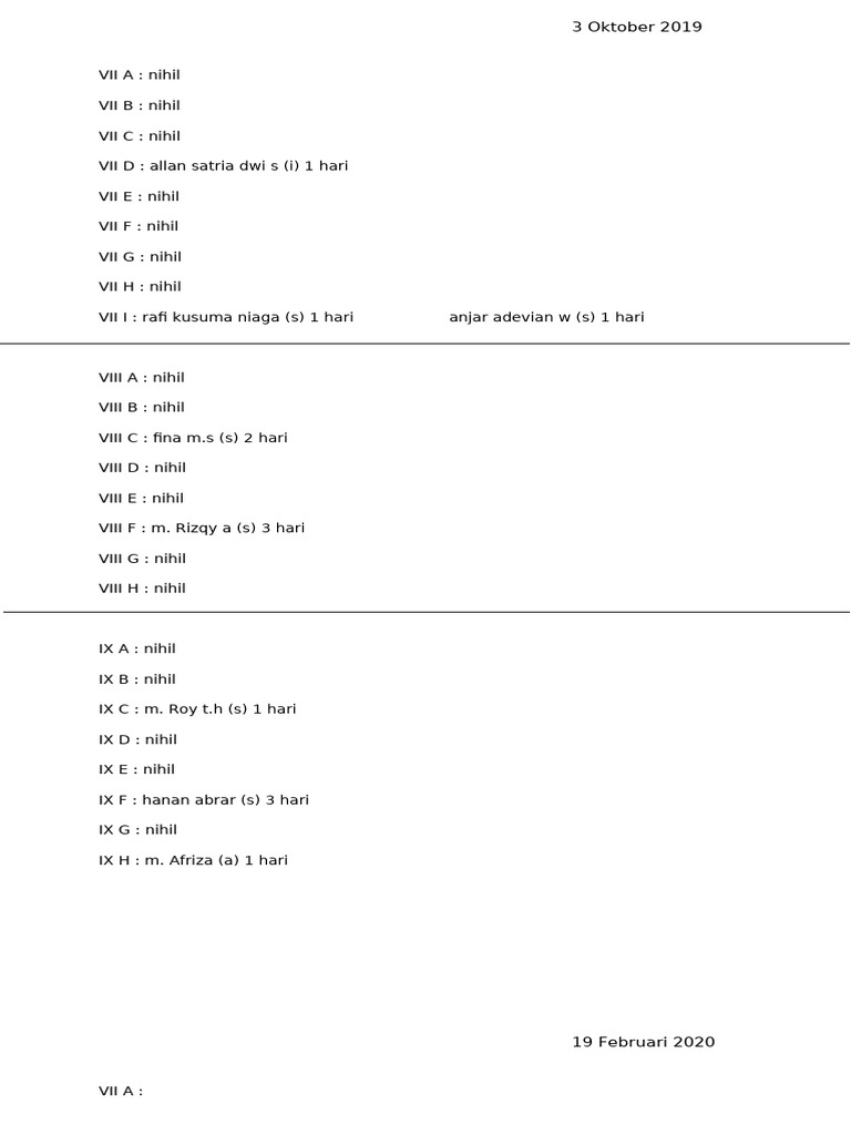 absen 2019 | PDF