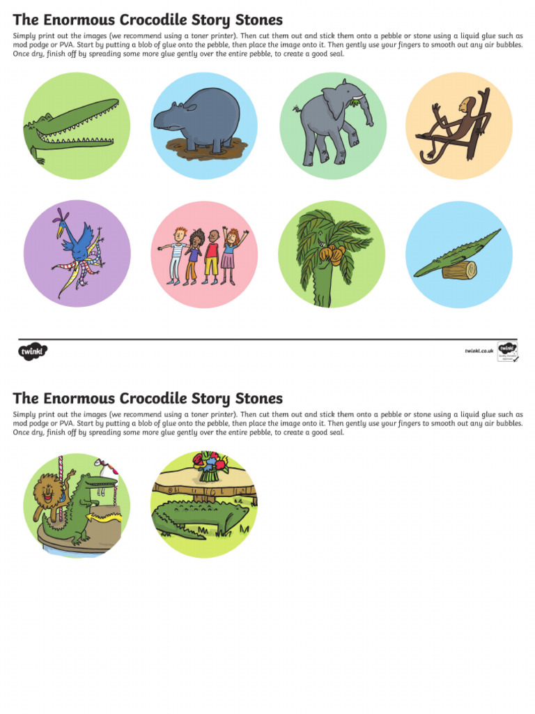 T T 253458 The Enormous Crocodile Story Stones | PDF