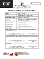 Travel Order Form | PDF
