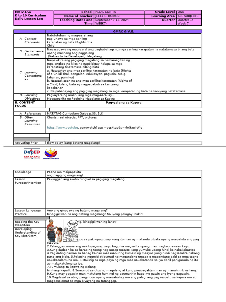 Q1 WEEK7 GMRC DAY1 | PDF